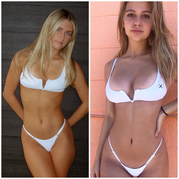 Boutine LA | Swim | Boutine Los Angeles V Cut Top And Minimal Bottoms In Venice White | Poshmark